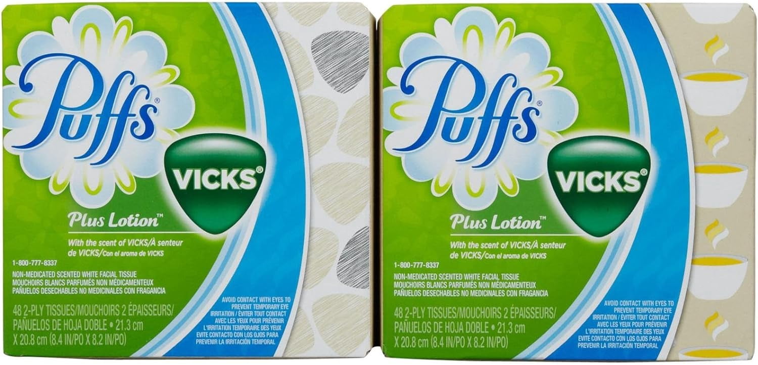 Puffs Plus Lotion Facial Tissues with scent of Vicks - 48 ct - 2 pk ...
