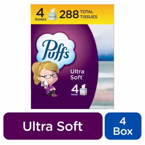 Puffs Ultra Soft Mega Cube Facial Tissues 4 pk / 72 ct - Pack of 2 ...