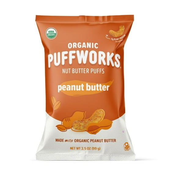 Puffworks Original Organic Peanut AIF9 Butter Puffs, Plant-Based ...