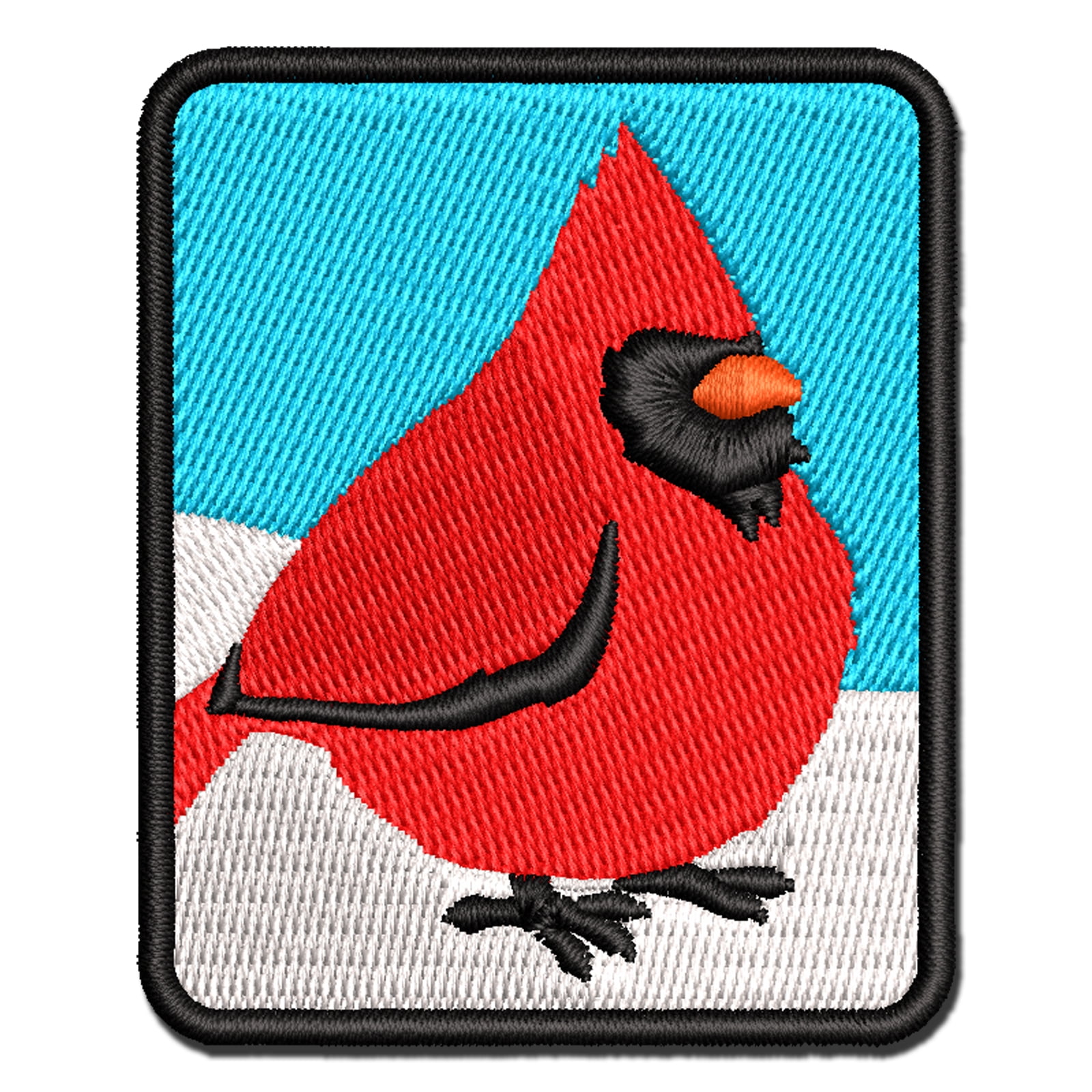 Puffy Cardinal Bird Applique Multi-Color Embroidered Hook & Loop Patch ...