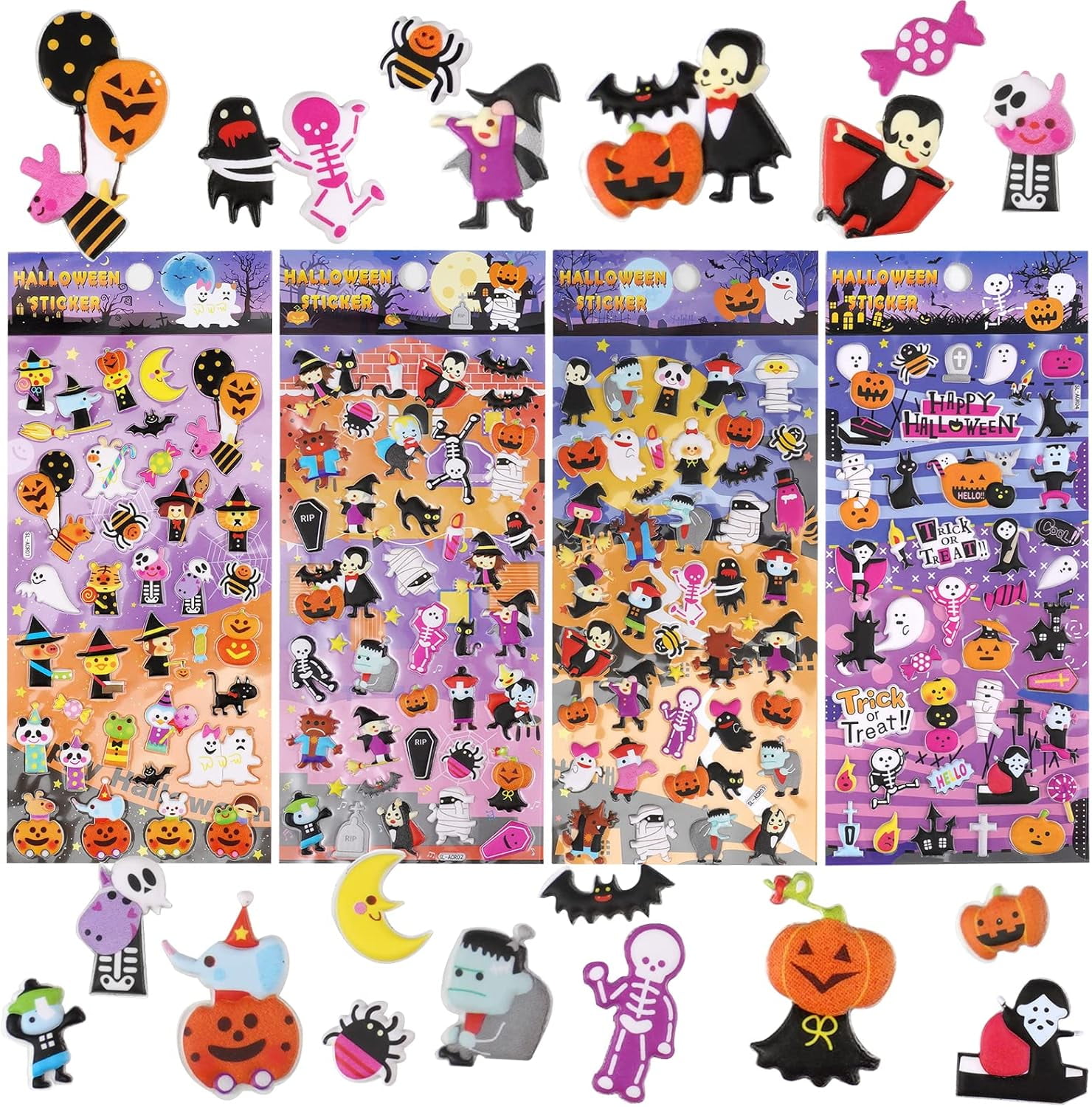 Puffy Halloween Stickers for Kids Toddlers,3D Halloween Foam Sticker ...