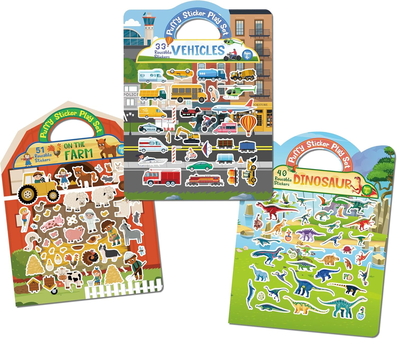 Puffy Sticker Book with 120 Reusable Stickers, Screen-Free Fun for ...
