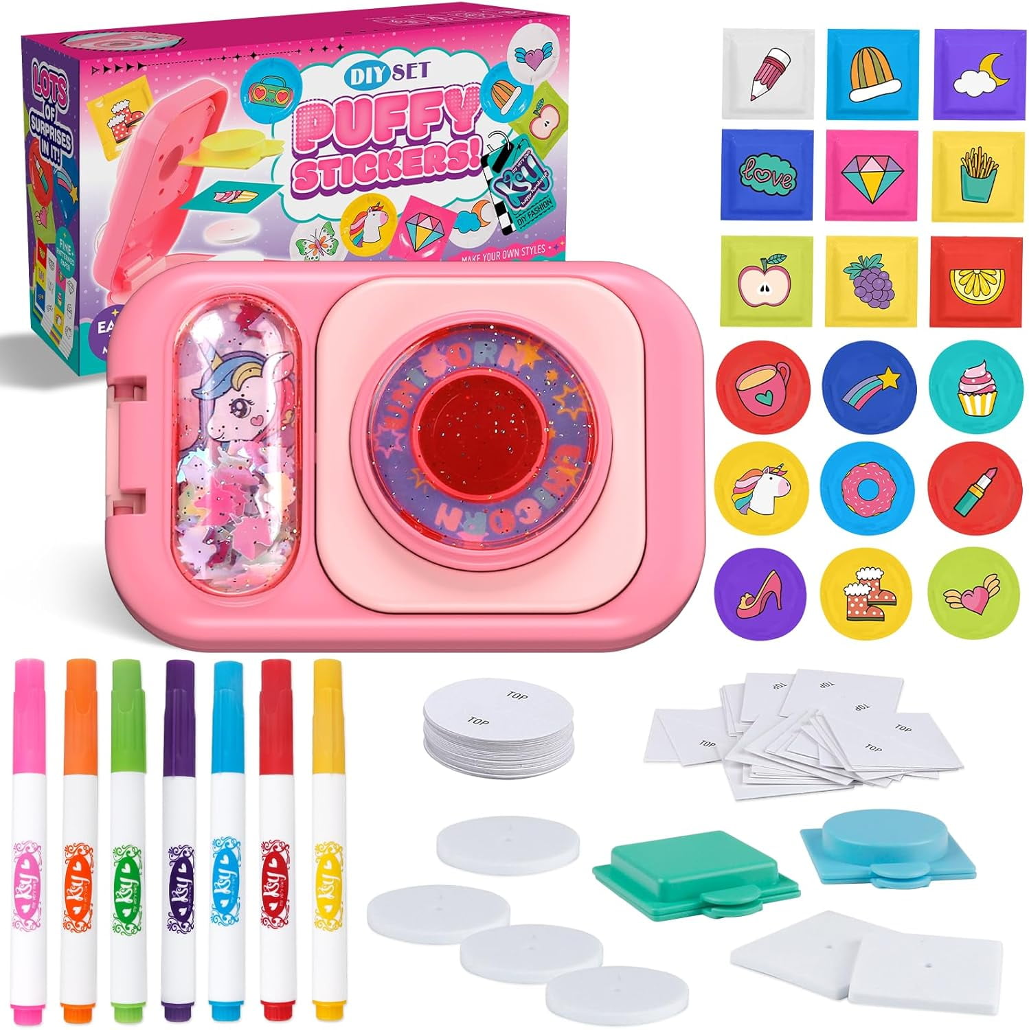 Puffy Sticker Maker Kit for Kids - Make Your Own 3D Stickers Ages 6-10 ...