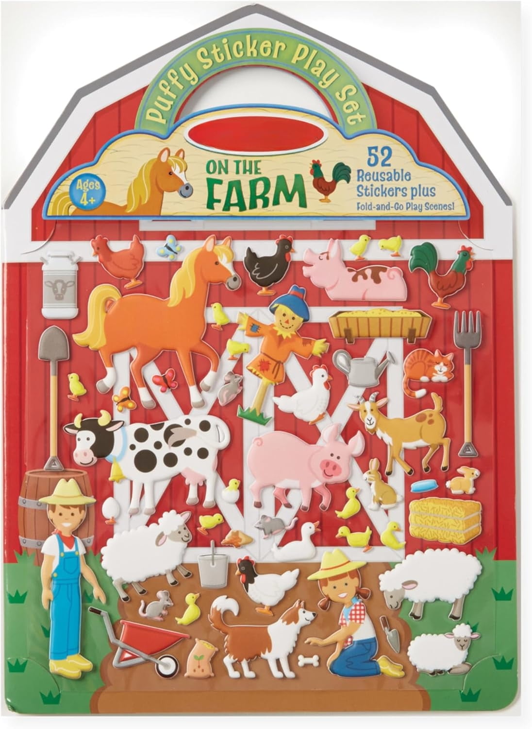 Puffy Sticker Play Set - On the Farm - 52 Reusable Stickers, 2 Fold-Out ...