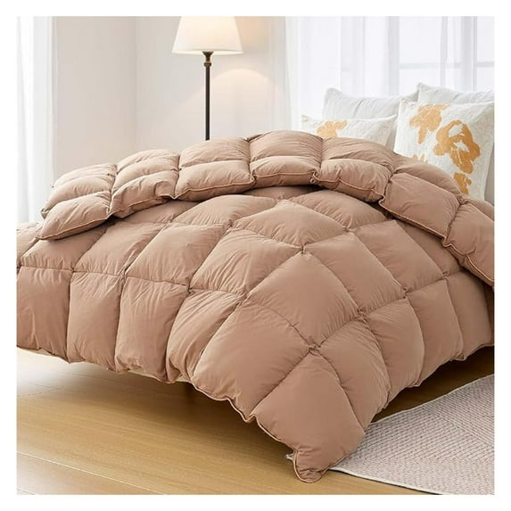 Puffy White Comforter King Size with Down Fiber Filled, All Season ...