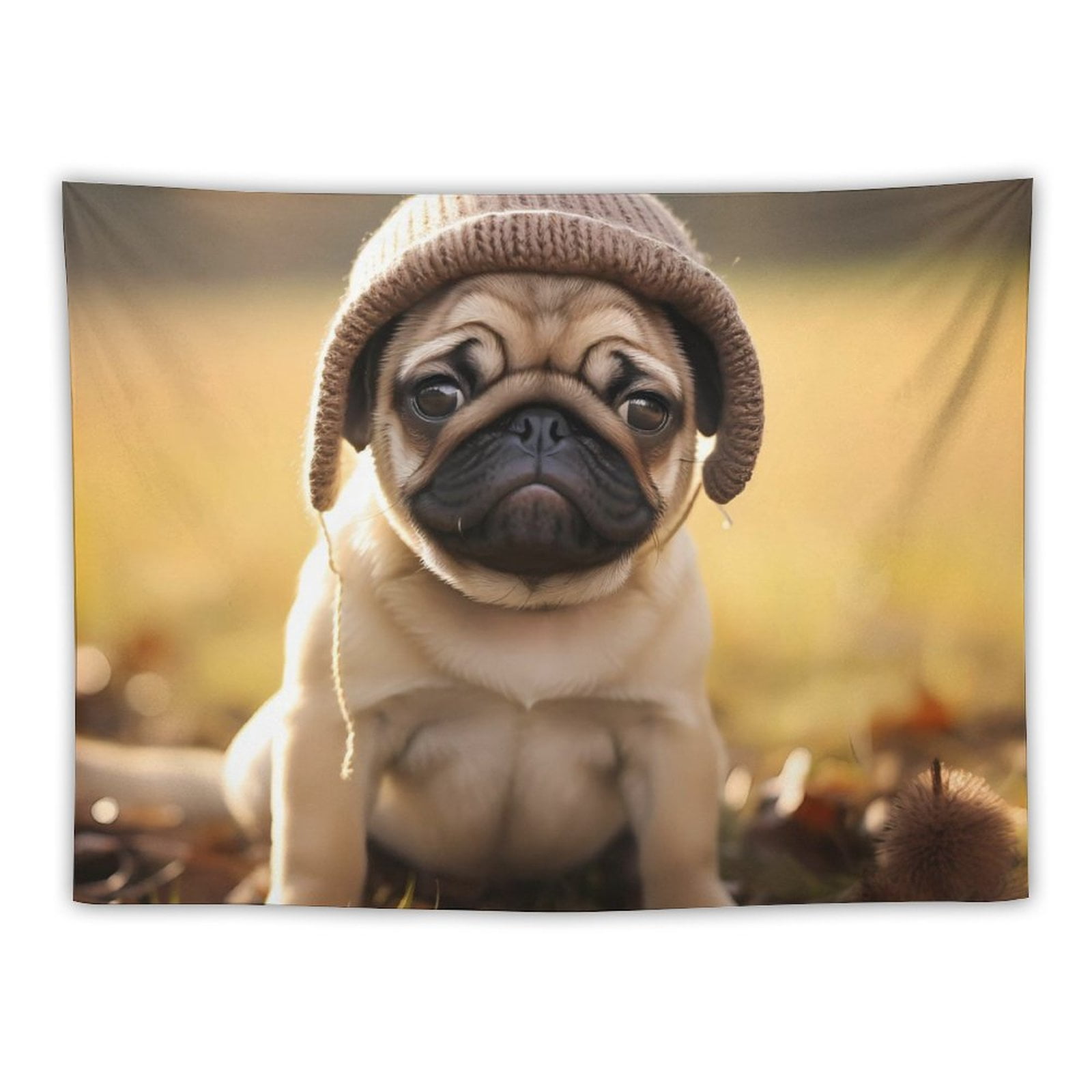 Pug 4 Fashion Wall Hanging Bedding Tapestry for Bedroom Home Decoration ...