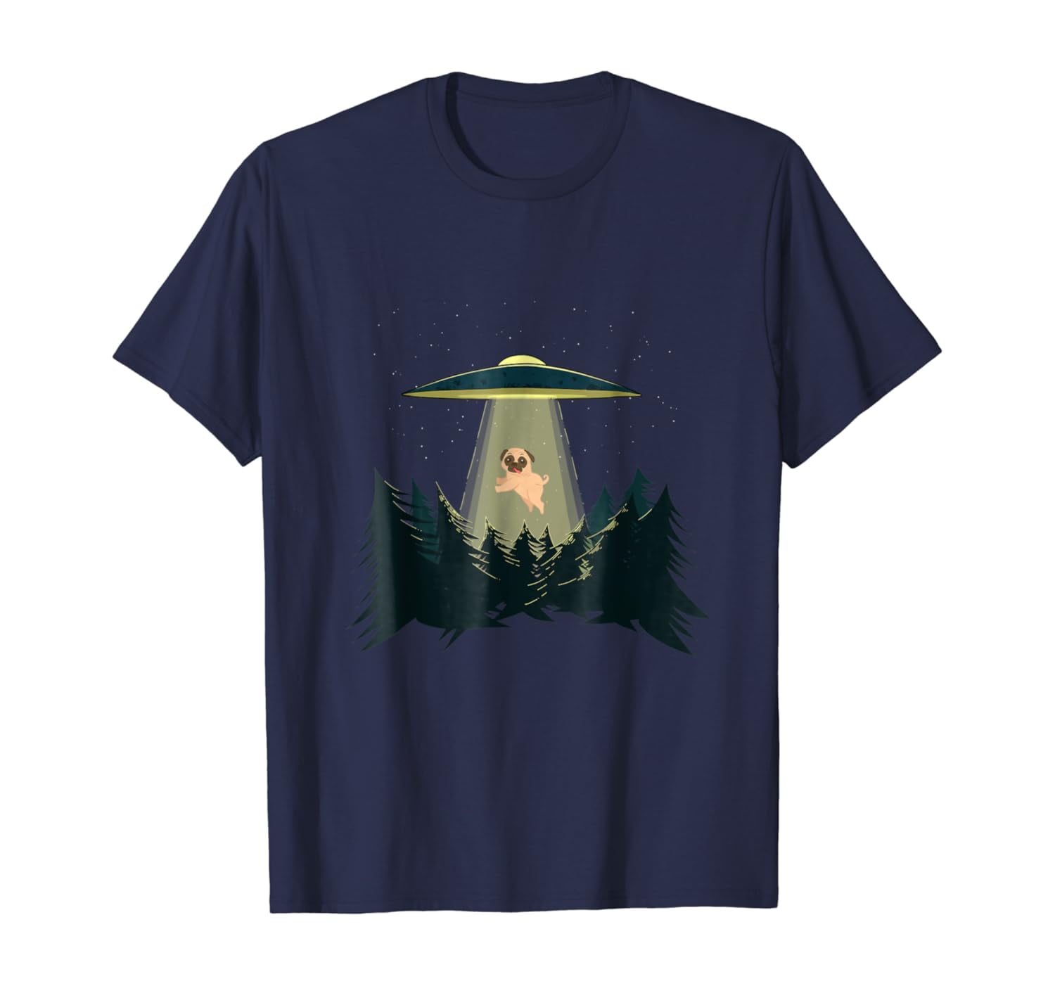 Pug Alien Abduction - T-Shirt - UFO - Adorable Dog Shirt - Walmart.com