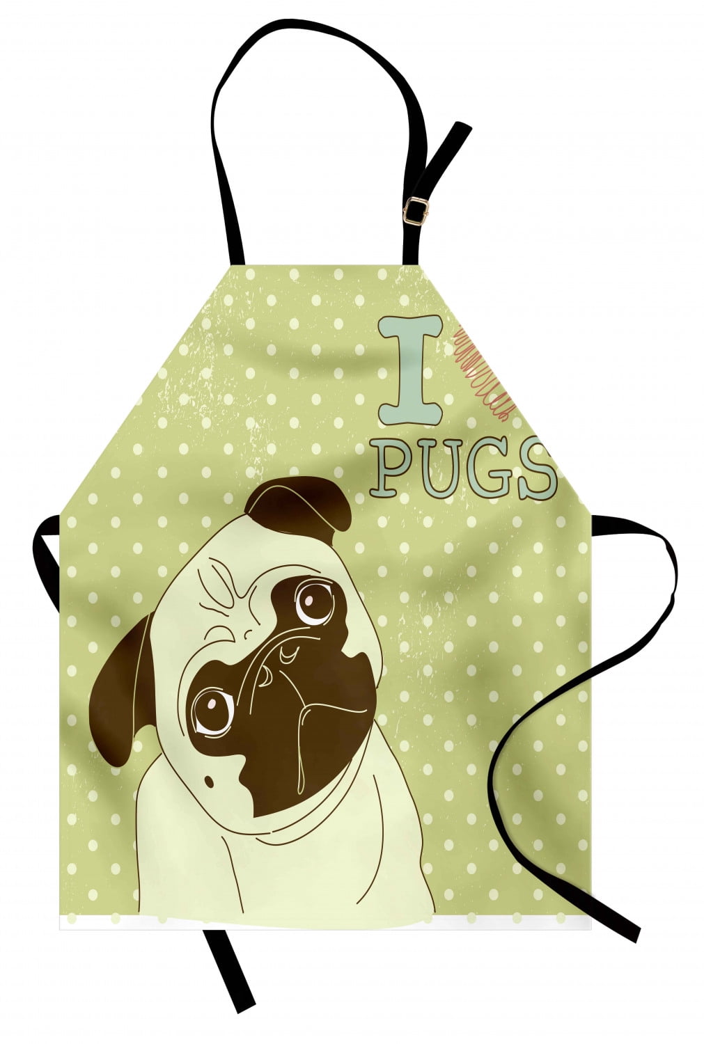 Pug Apron Cute Little Dog with Tilted Head with Lovely Expression I ...