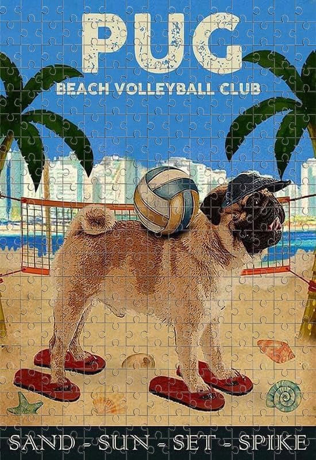 Pug Beach Volleyball Club Ssun Set Spike 300 Pieces Wooden Jigsaw ...