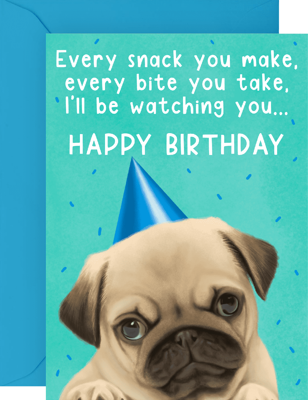 Pug Birthday Card Funny - Birthday Card from Dog Pet Fur Baby - Gifts ...