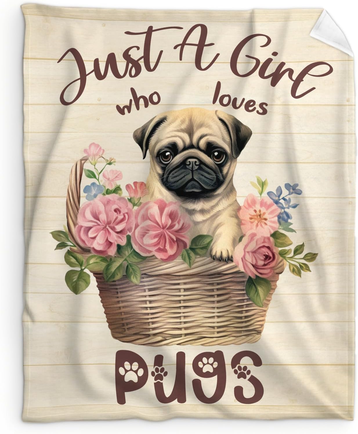 Pug Blanket for Girls Women - Cute Dog Throw Blanket for Teens Dog ...
