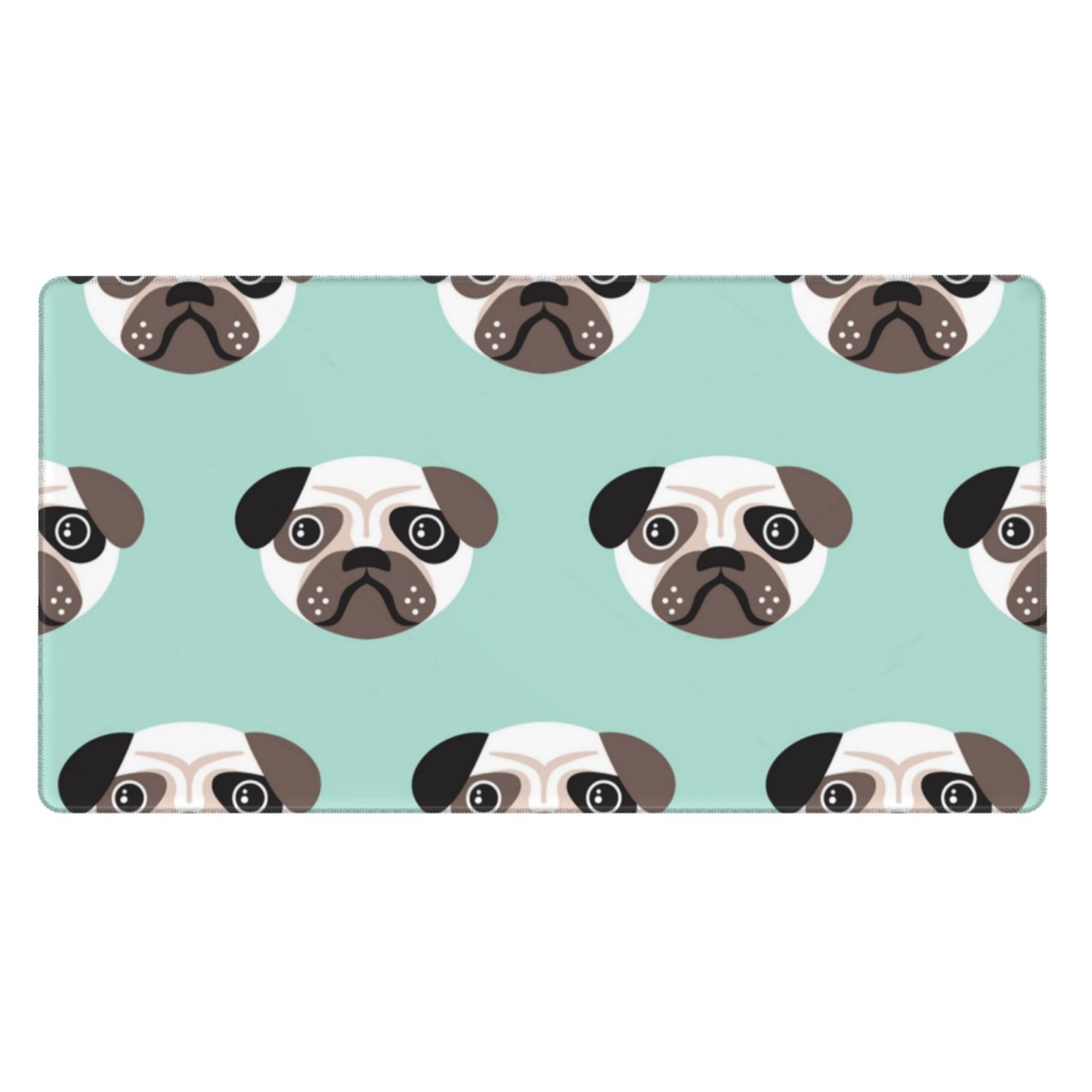 Pug Blue Puppy Illustration Kids Pattern Mousepad Large Mouse Pad Desk ...