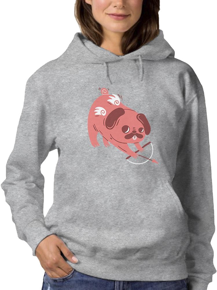 Pug Cupid Hoodie Women -Smartprints Designs, Female 5X-Large - Walmart.com