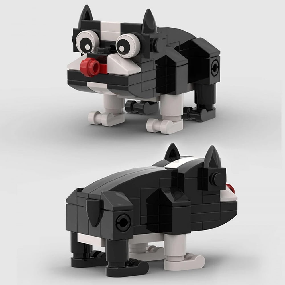 Pug Cute Creative Small Animal Dog Black Building Blocks Bricks Toys ...