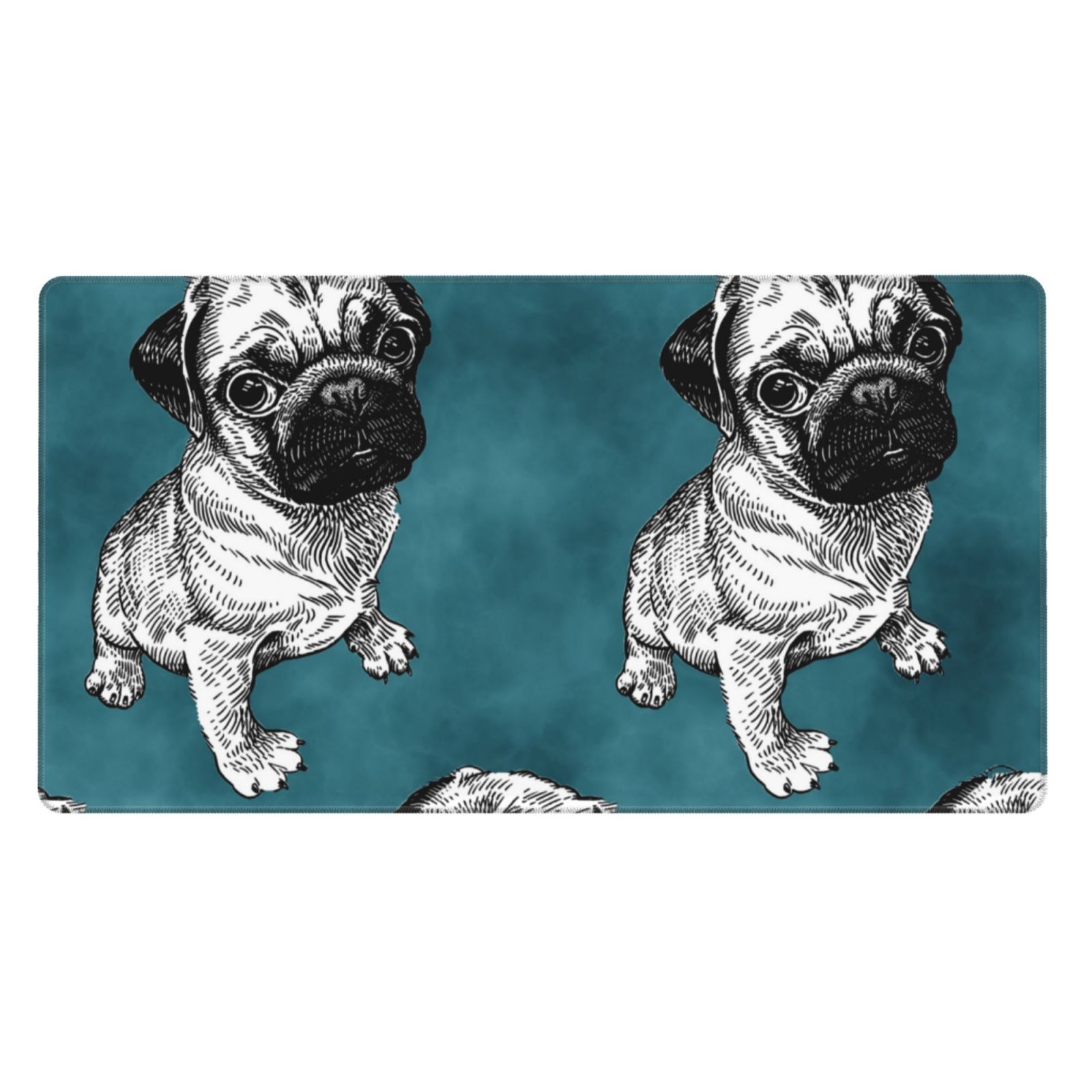 Pug Dark Teal Mousepad Large Mouse Pad Desk Pad Computer Keyboard Mouse ...