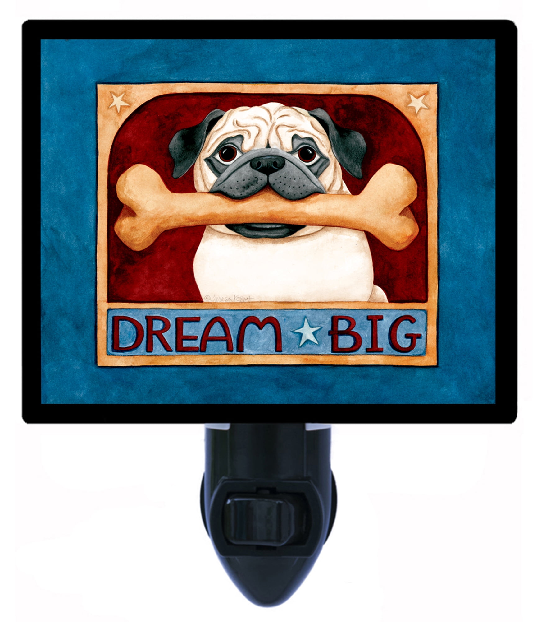 Pug Night Light Plus Extra Free Switchable Insert. 4 Watt Bulb, E12 ...