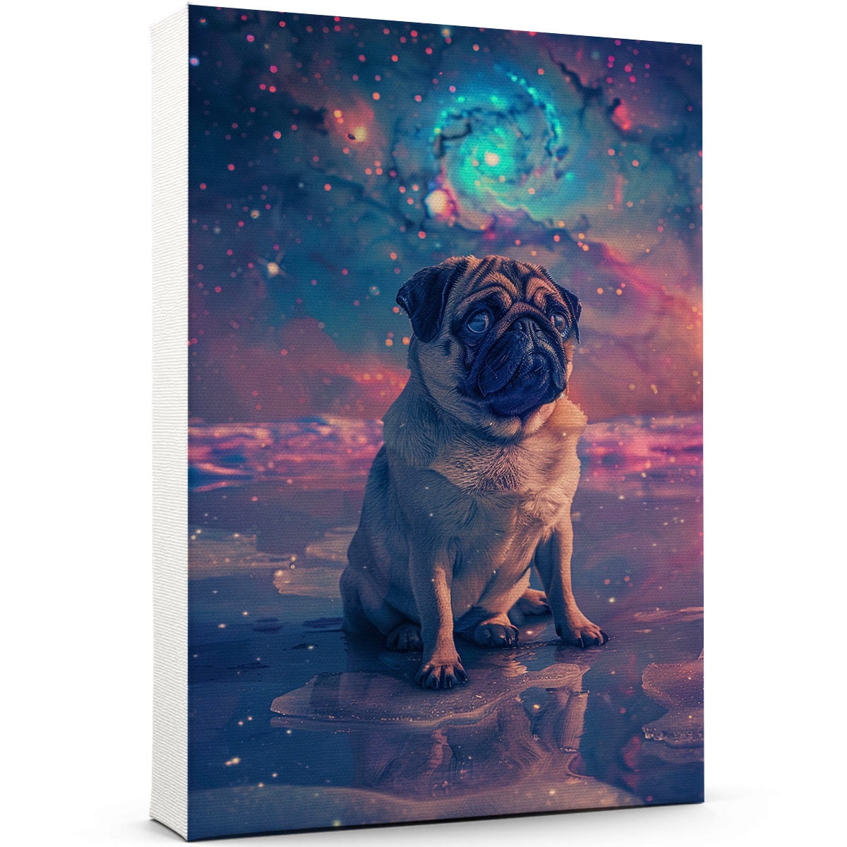 Pug Dog Art Starry Night-Inspired - Contemporary Abstract Modern Dog ...