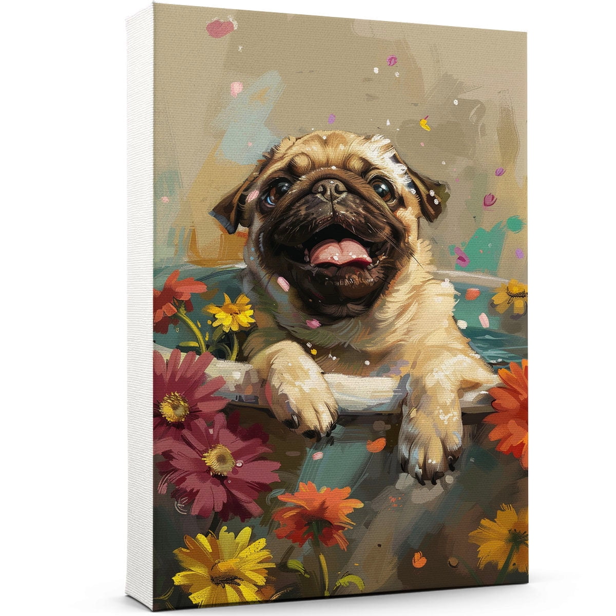 Pug Dog Bathroom Decor - Funny Bathroom Decor Wall Art, Dog Bathroom ...