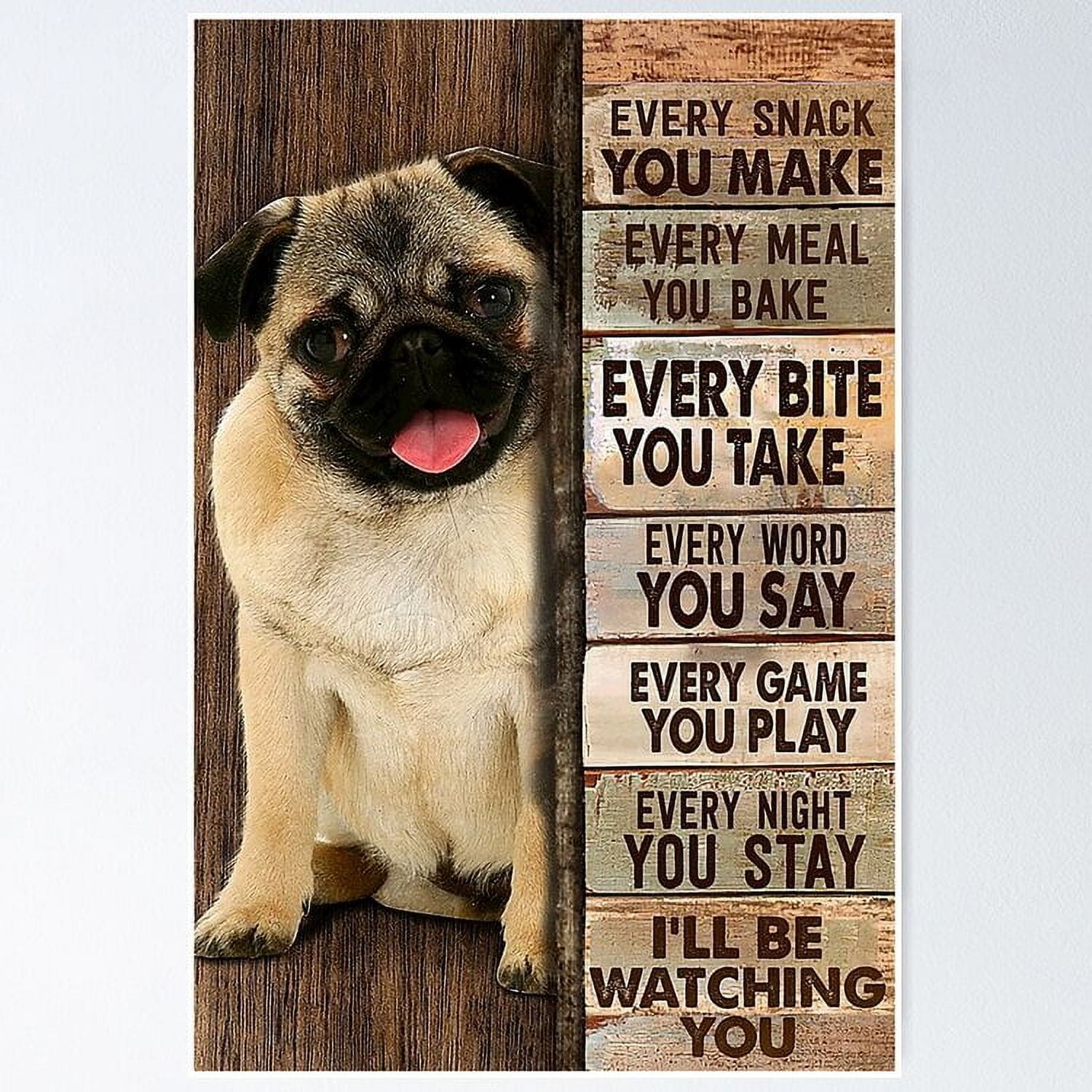 Pug Dog Meaning Quotes Gift For Son Poster- Unframed Poster | Wall Art ...