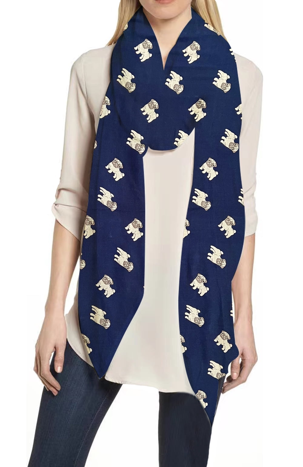 Pug Dog Print Women's Scarf Shawl Wrap Lightweight - Walmart.com
