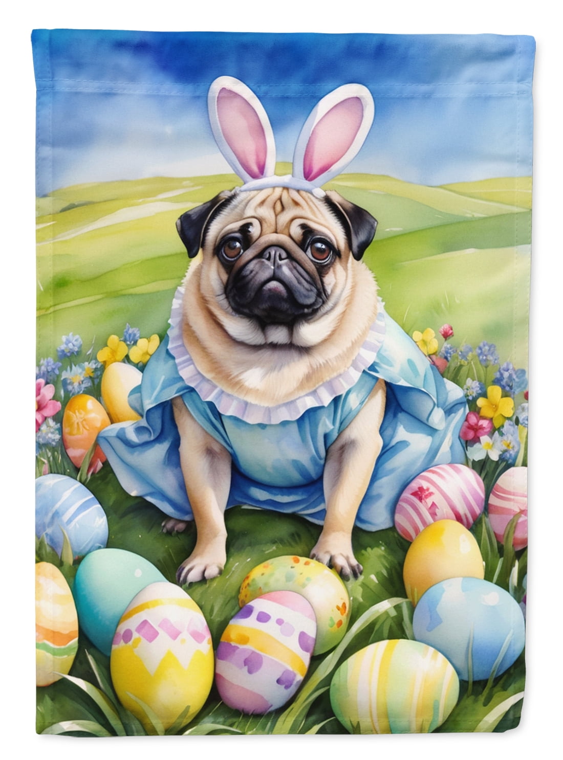 Pug Easter Egg Hunt House Flag 28 in x 40 in - Walmart.com