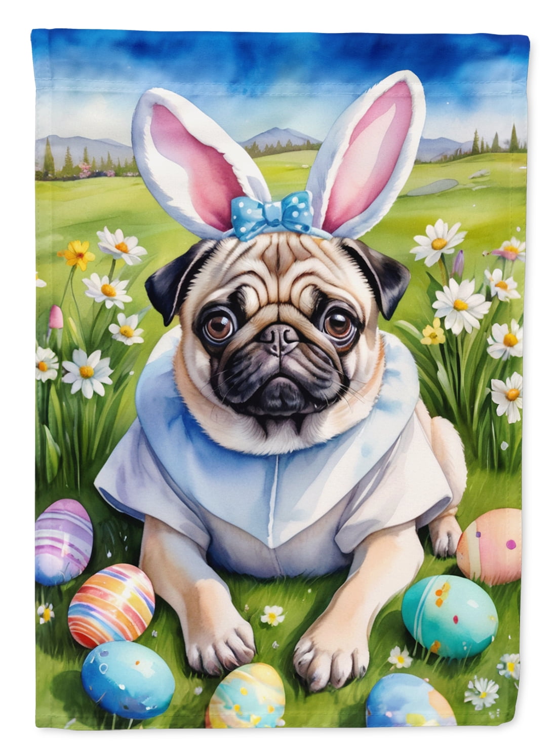 Pug Easter Egg Hunt House Flag 28 in x 40 in - Walmart.com