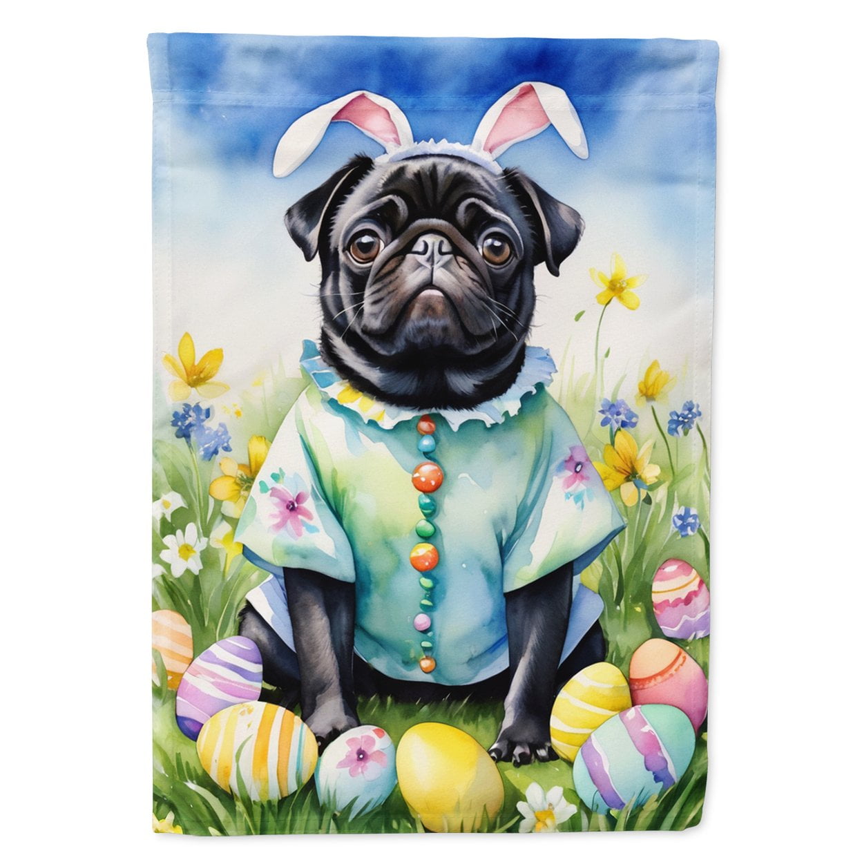 Pug Easter Egg Hunt House Flag 28 in x 40 in - Walmart Business Supplies