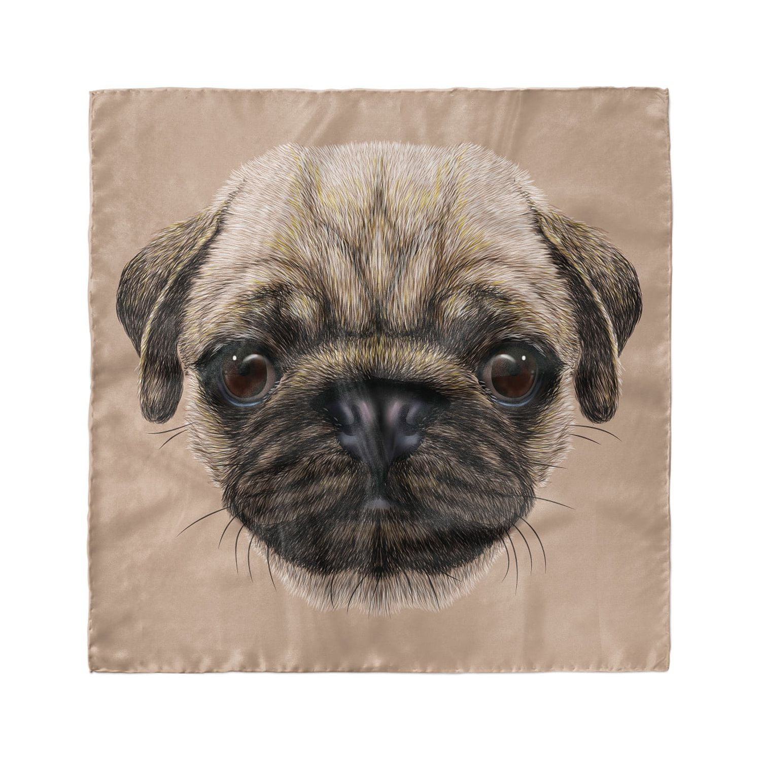 Pug Head Scarf, Pet Animal Art Design Dog, Head Wrap, 3 Sizes, by ...