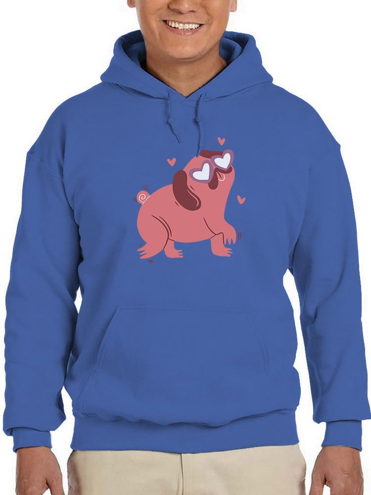 Pug Heart Eyes Hoodie Men -Smartprints Designs, Male Medium - Walmart.com