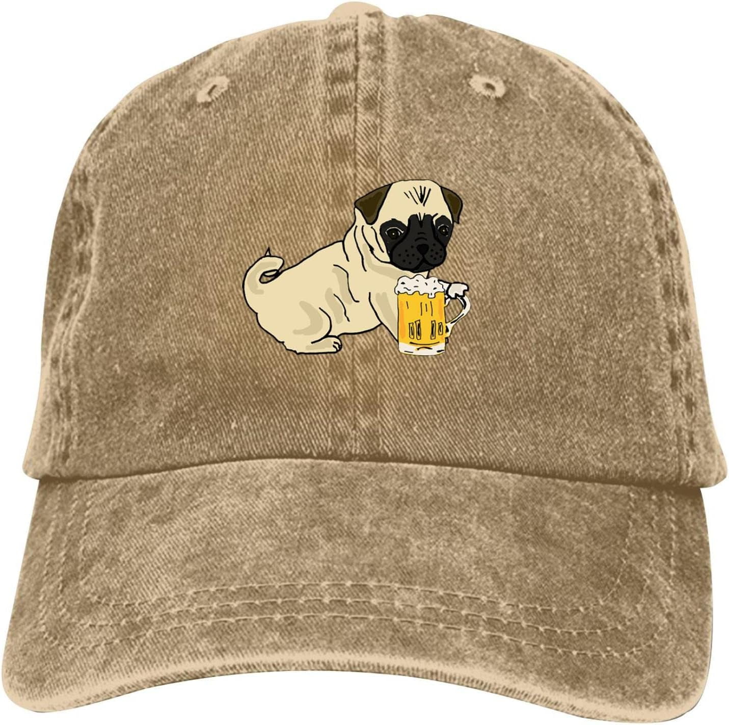 Pug Like Beer Baseball Cap Vintage Adjustable Washed Hats Cowboy Hats ...