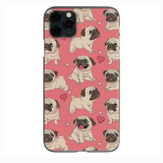 Pug Love Cute Dog Heart Pattern for iPhone 17 11 12 13 14 15 16 Pro Max ...