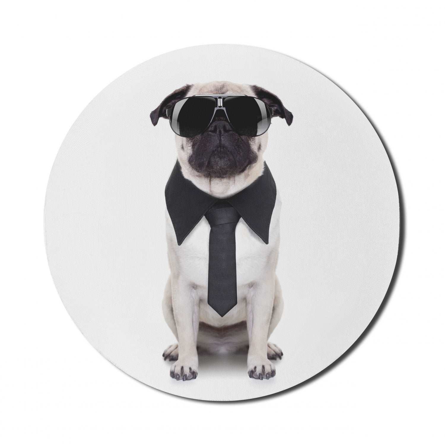 Pug Mouse Pad for Computers, Cool Looking Dog Tie and Big Black ...