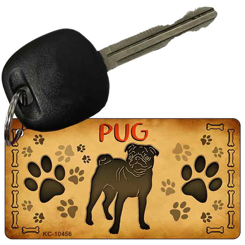 Pug Novelty Metal Key Chain 3" x 1.5" Key Chain (KC) - Walmart.com