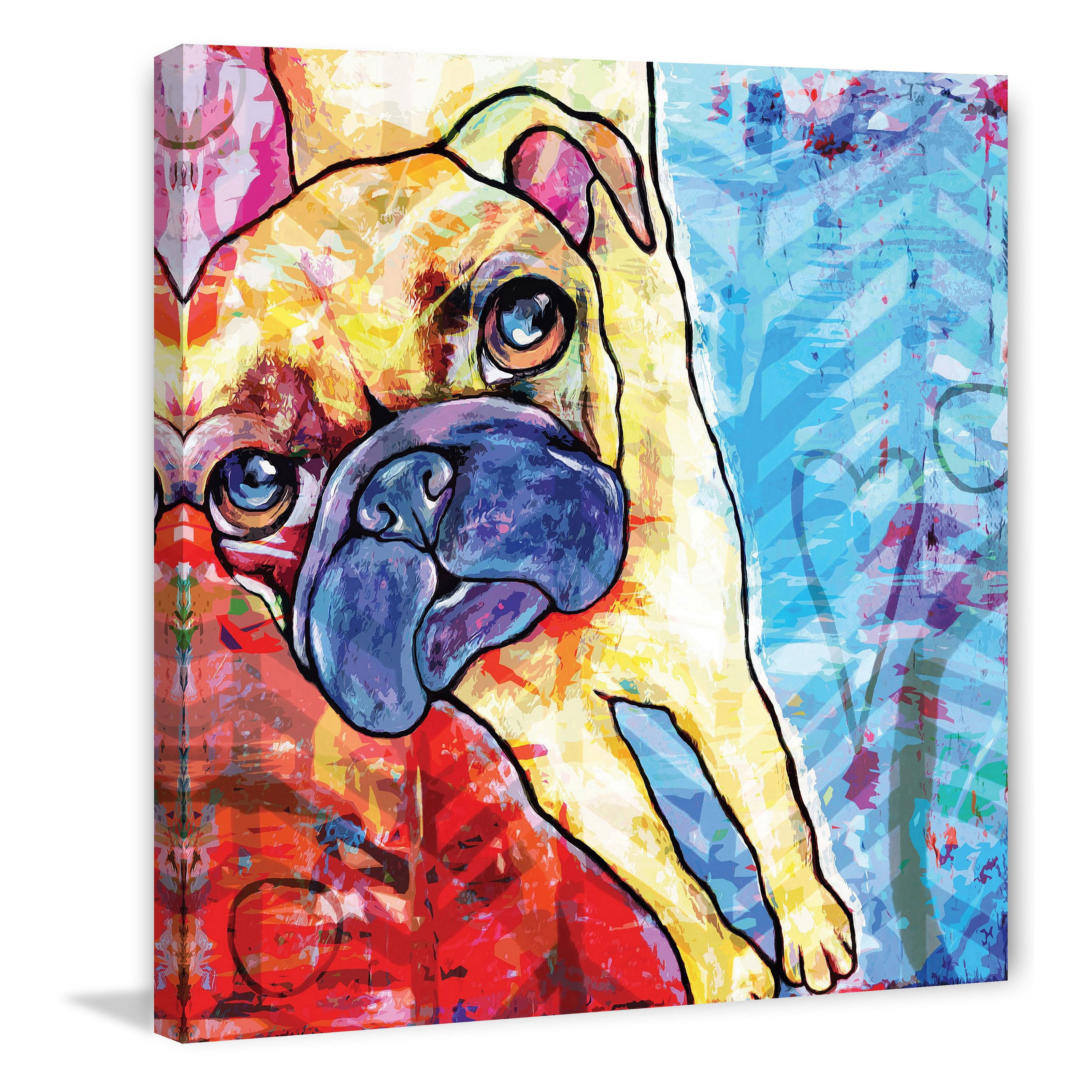 "Pug Pop Art" Painting Print on Wrapped Canvas - Walmart.com