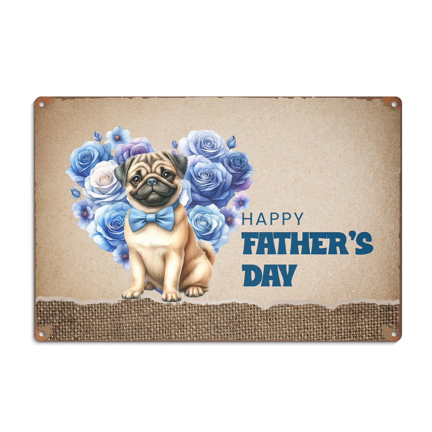 Pug Proud Dad Happy Father's Day Horizontal Metal Aluminum Sign Dog ...