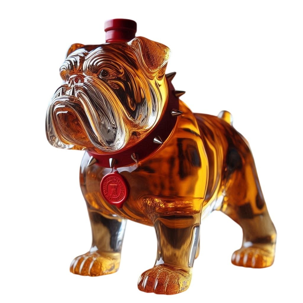 Pug-Shaped Whiskey Decanter，280ml Novelty Handmade Glass Wine Bottle ...