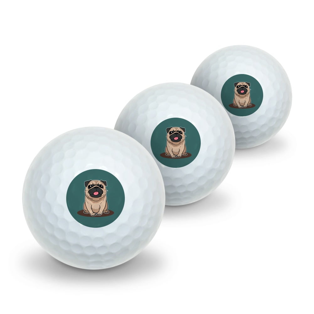 Pug Sticking Out Tongue Novelty Golf Balls 3 Pack - Walmart.com