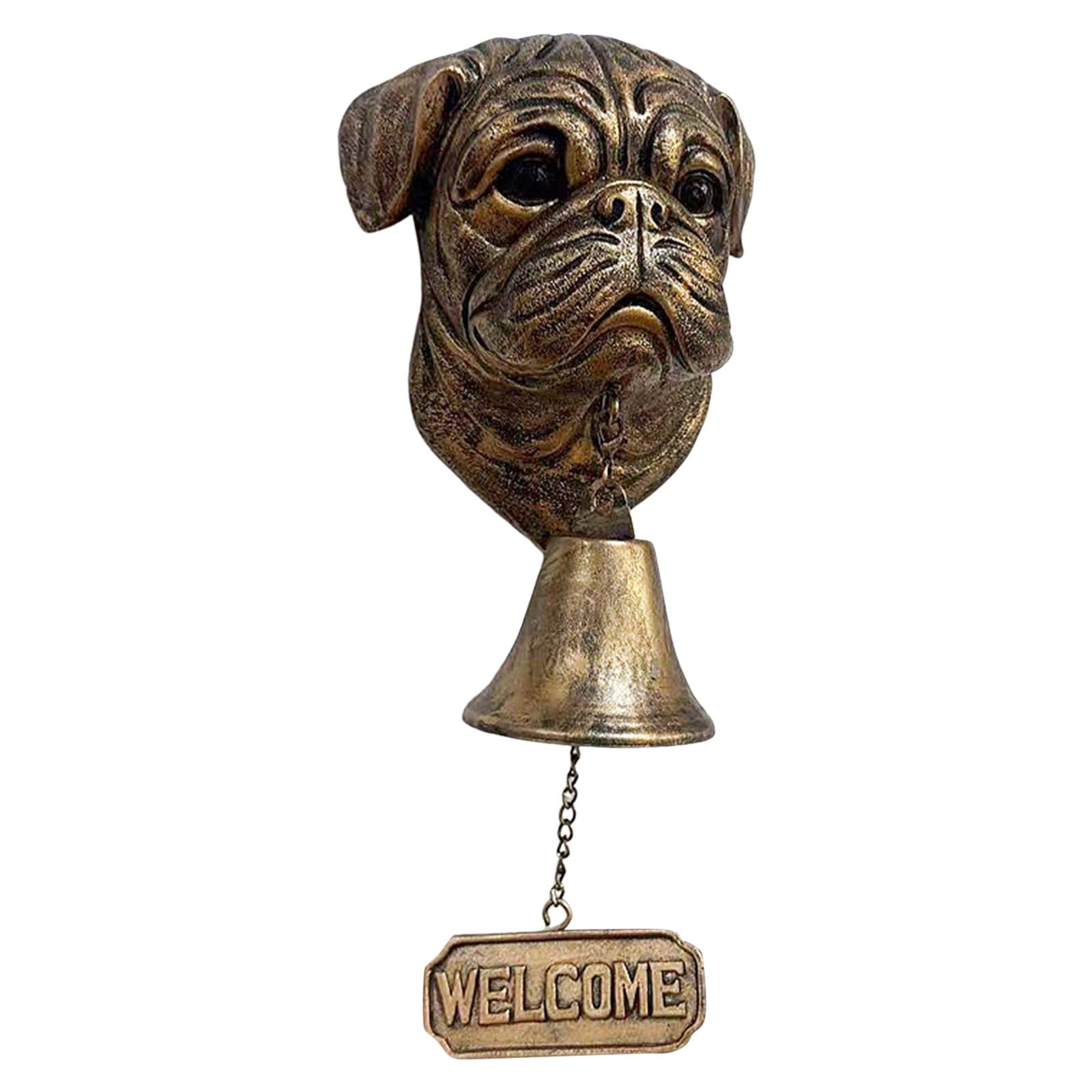 Pug Welcome Doorbell- Hand-Forged Cast Iron, Deep Tone Farmhouse Entry ...