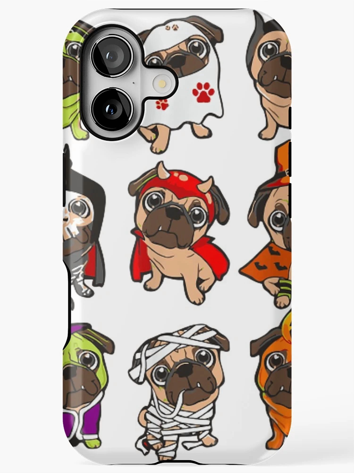 Pug Witch Hat Pumpkin Costume Case for iPhone 11 through 16 Pro Max ...