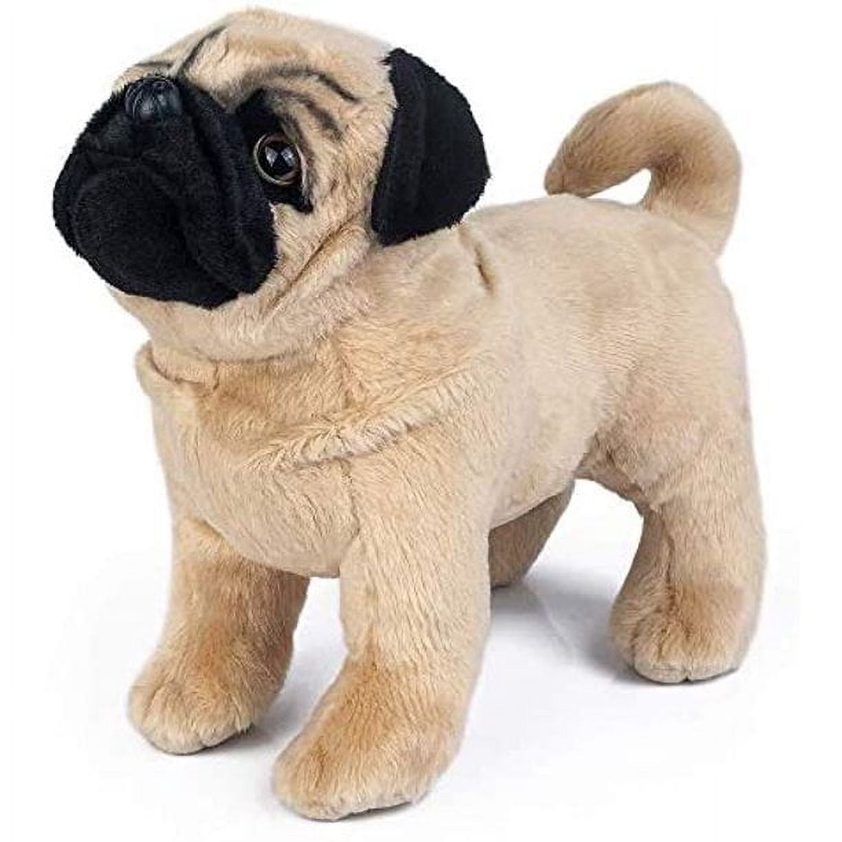 Pug dog sand fur plush doll with high simulation, giving you the most ...