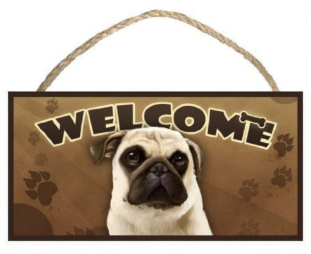Pug (tan)Welcome Dog Sign / Plaque featuring the art of Scott Rogers ...