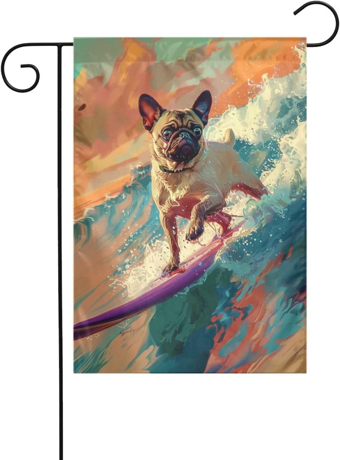 Pug wave Garden Flags Double Sided,Garden Flags for All Seasons, Garden ...