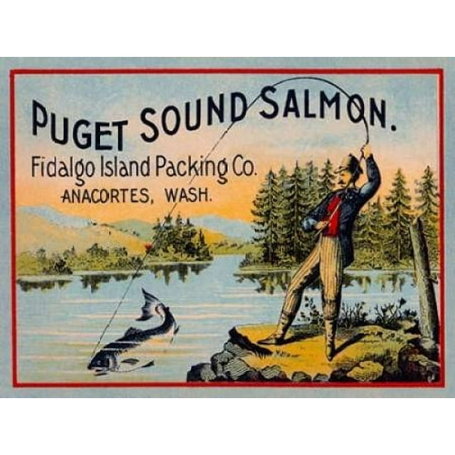 Puget Sound Salmon - On the Fly Poster Print by Retrolabel (9 x 12 ...