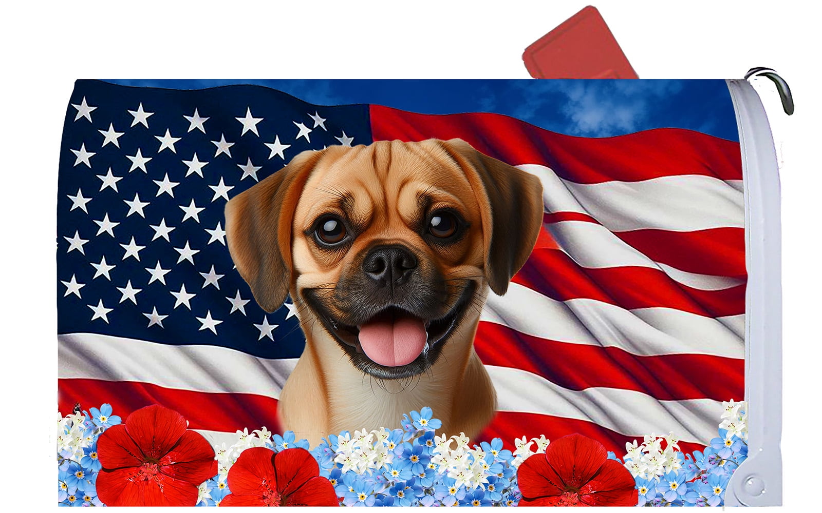 Puggle Fawn - Best of Breed Patriotic Dog Breed Mail Box Cover ...