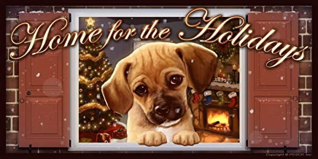 Puggle Home for the Holidays "Paws on the Windowsill" Dog Sign Plaque ...