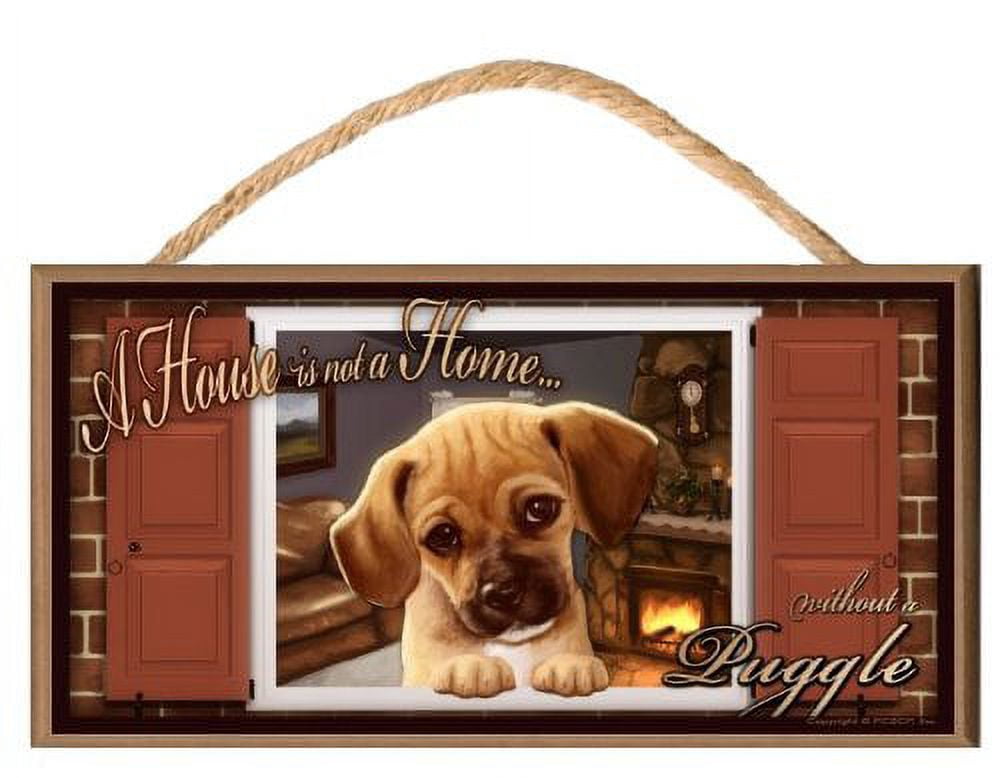 Puggle "Paws on the Windowsill" A House is Not a Home Dog Sign / Plaque ...