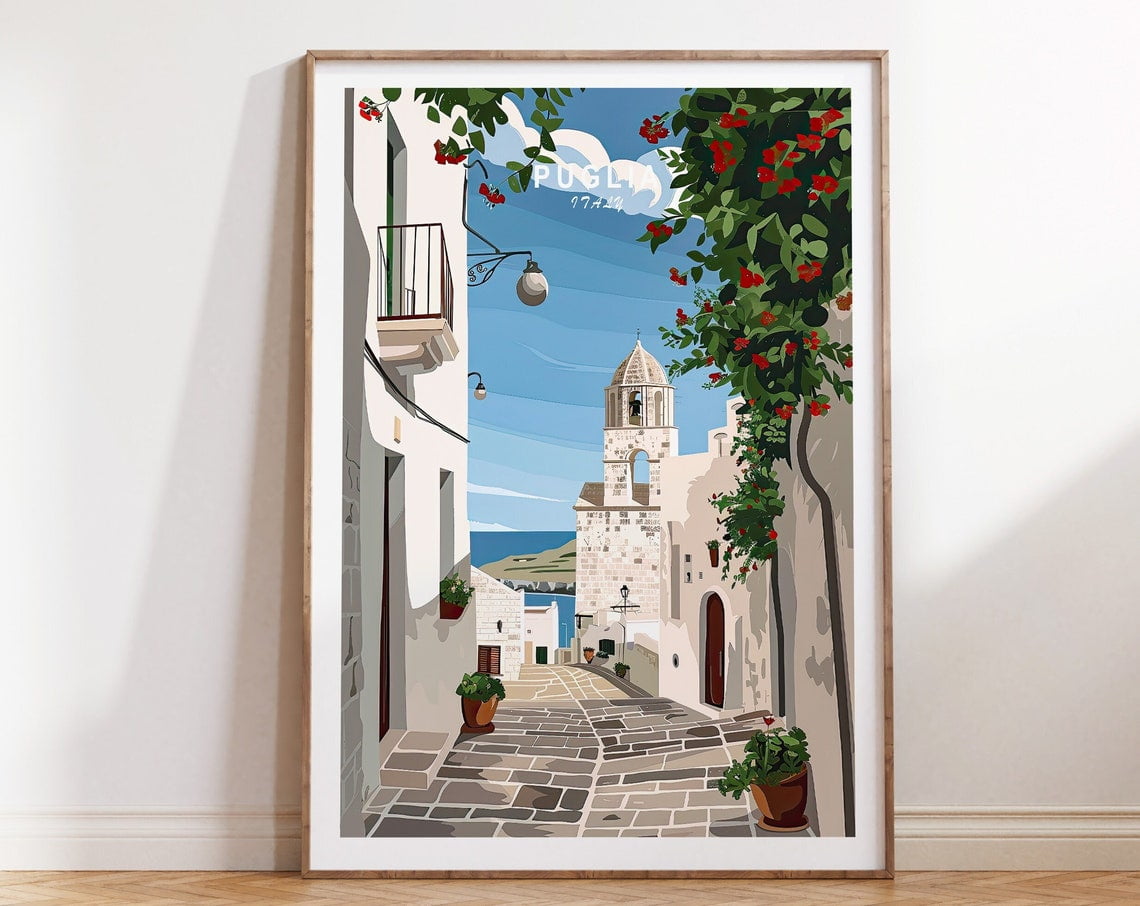 Puglia Italy Travel Poster, Puglia Print, Italy Puglia Wall Art, Italy ...
