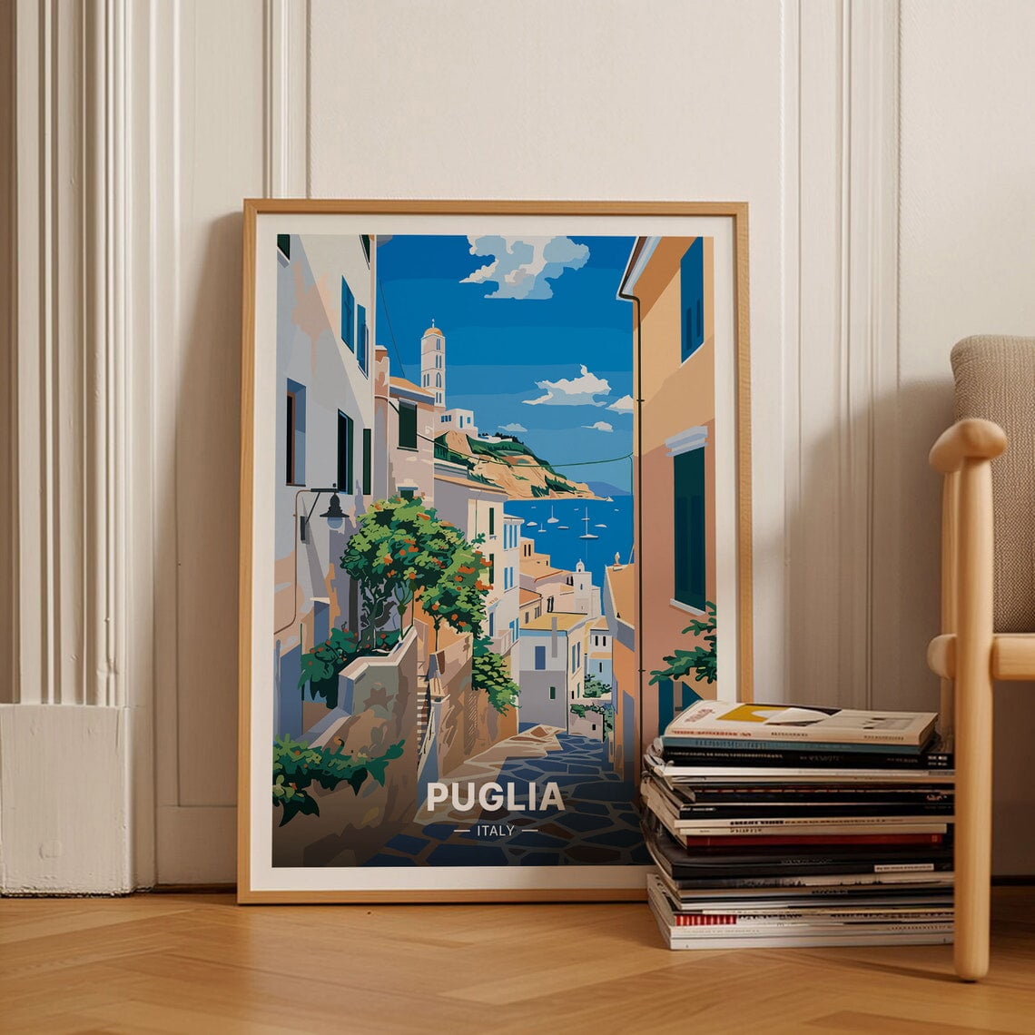 Puglia Italy Travel Poster, Scenic Italian Coast Wall Art, Unique ...