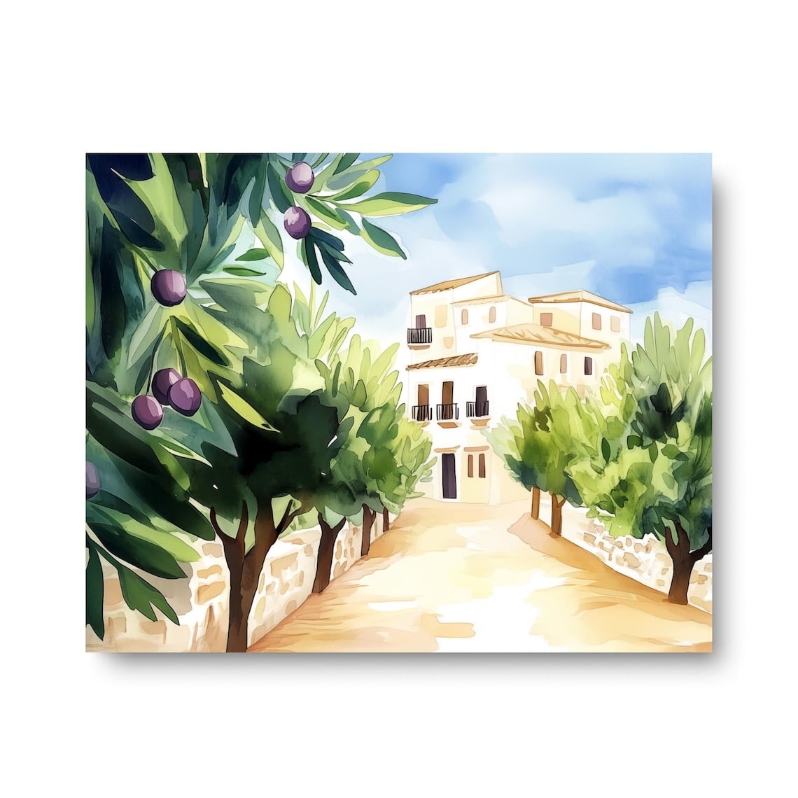 Puglia Print, Italian Wall Art, Mediterranean Landscape Poster ...