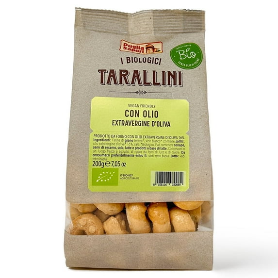 Puglia Sapori Organic Tarallini with Extra Virgin Olive Oil - 7.05oz ...